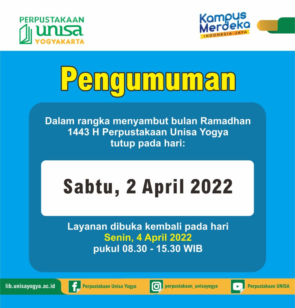Libur Awal Ramadhan 1443 | Perpustakaan