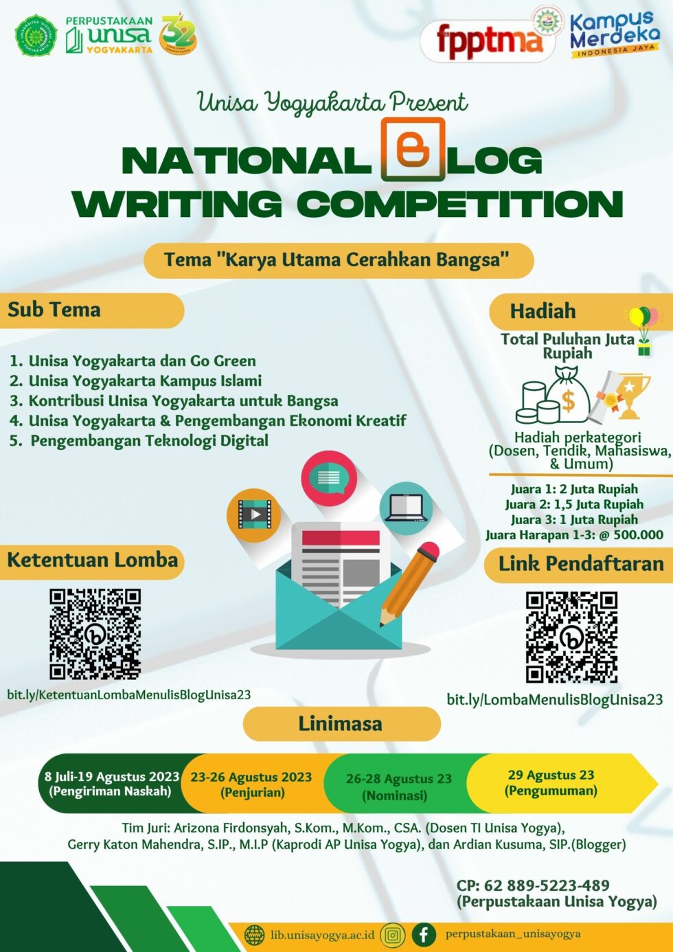 NATIONAL BLOG WRITING COMPETITION UNISA YOGYAKARTA | Perpustakaan